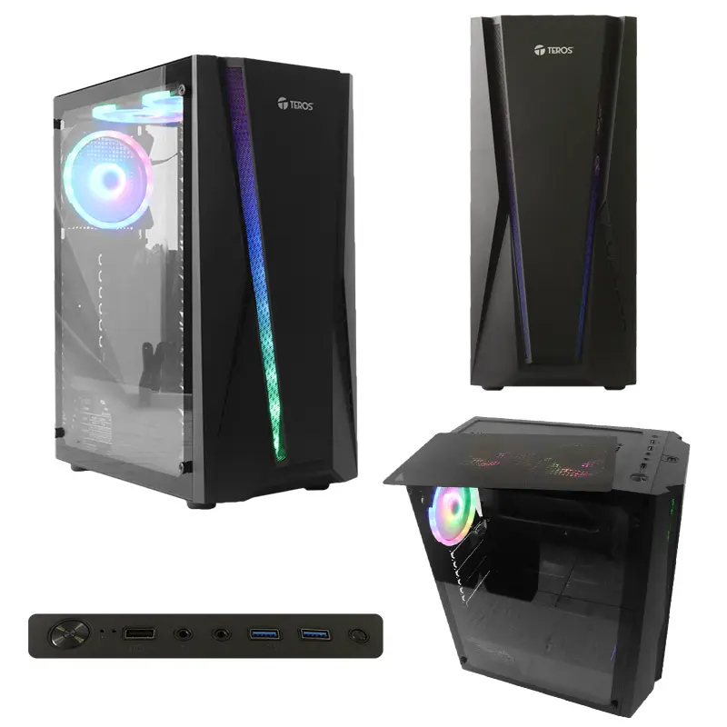 Case Gamer Teros Te-11411N, Mid Tower, Atx, 450W, Negro, Usb 3.0 / 2.0 ...